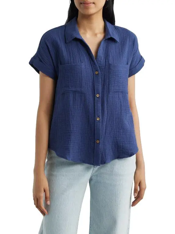 BEACHLUNCHLOUNGE Chicago Gauze Shirt - Navy Time