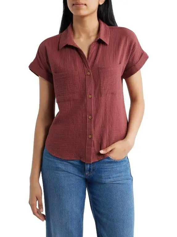 BEACHLUNCHLOUNGE Chicago Gauze Shirt - New Rusty