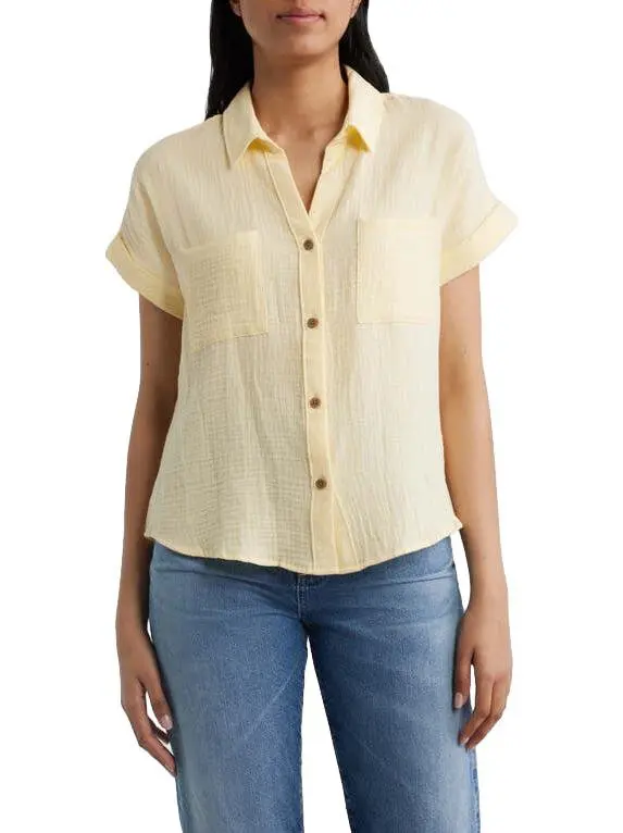BEACHLUNCHLOUNGE Chicago Gauze Shirt - Pale Banana