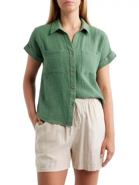 BEACHLUNCHLOUNGE Chicago Gauze Shirt - Parrot Green