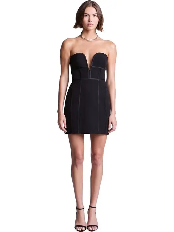 Bcbgmaxazria Julia Strapless Corseted Mini Dress - Black