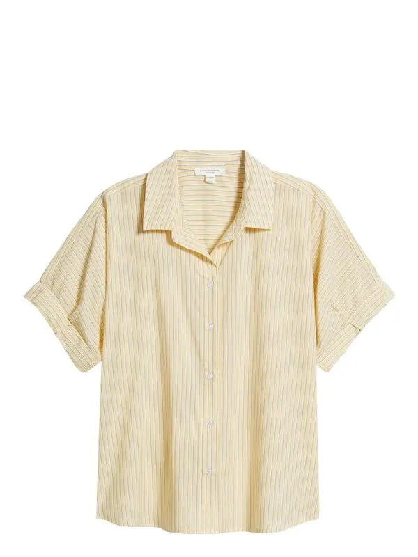 BEACHLUNCHLOUNGE Chase Striped Cotton & Modal Button-up Shirt - Goldfinch