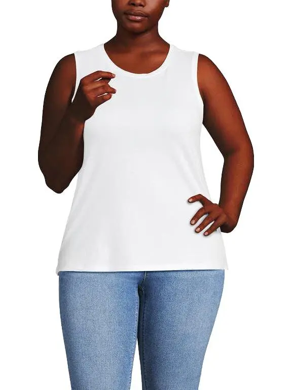 LANDS' END Supima Cotton Tank Top - White