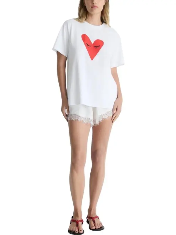 ROMY Kiss My Eyes To Sleep" Boyfriend Tee - White