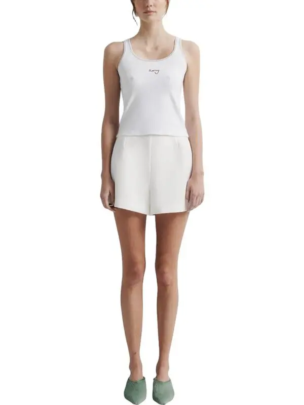 ROMY Wren Ribbed Tank With Contrast Stitching - White