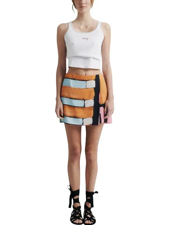 ROMY Xena Mini Skirt - Warped Linear