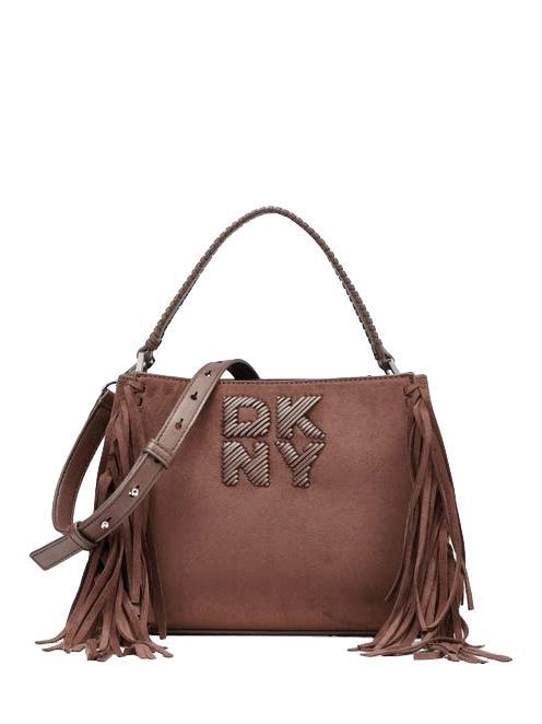 Dkny Foster Medium Satchel With Fringe Detail - Chocolate