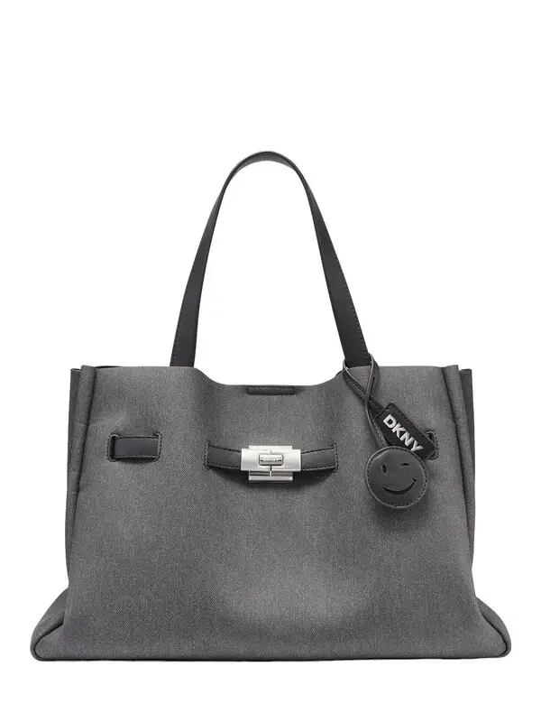 Dkny Bryar Large Satchel - Black Denim