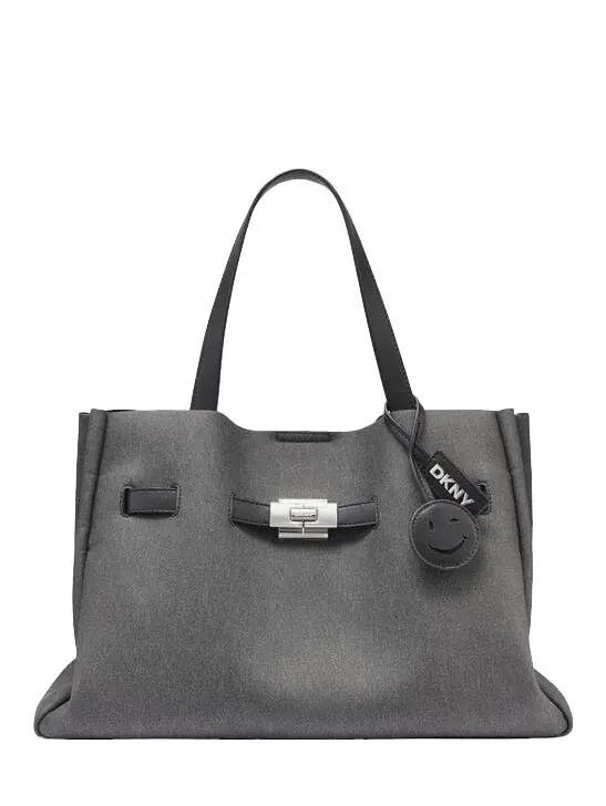 Dkny Bryar Large Satchel - Black Denim