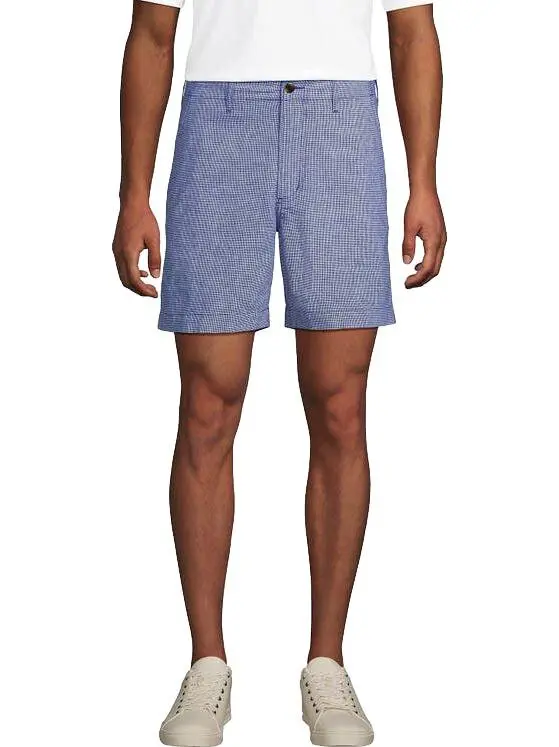 LANDS' END Classic Fit Linen Blend Shorts - Pale Sapphire
