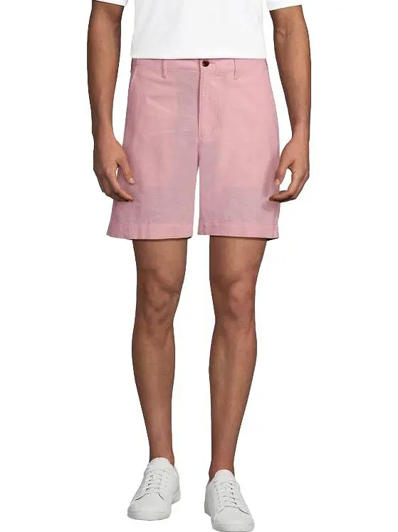 LANDS' END Classic Fit Linen Blend Shorts - Pale Sunset Coral Pink