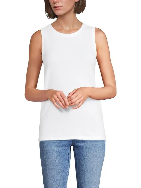 LANDS' END Supima Cotton Tank Top - White