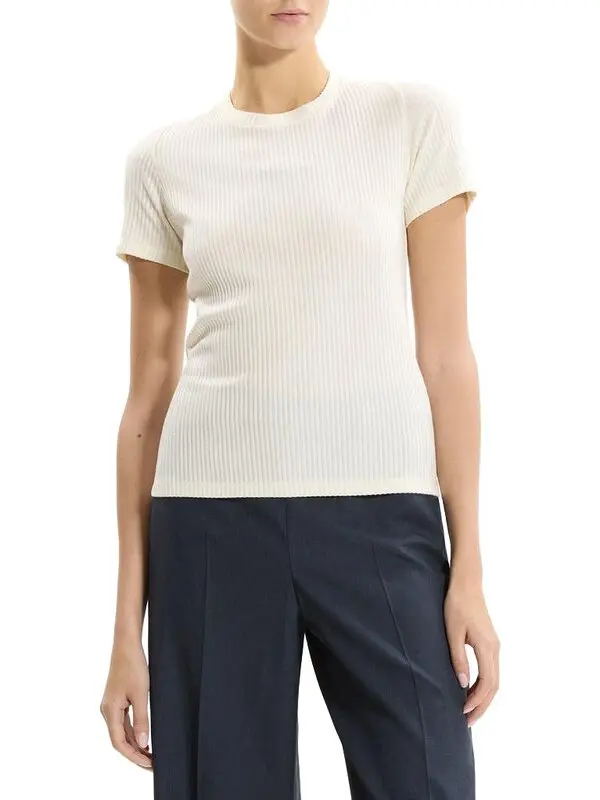 Theory Shrunken Rib T-shirt - Ivory