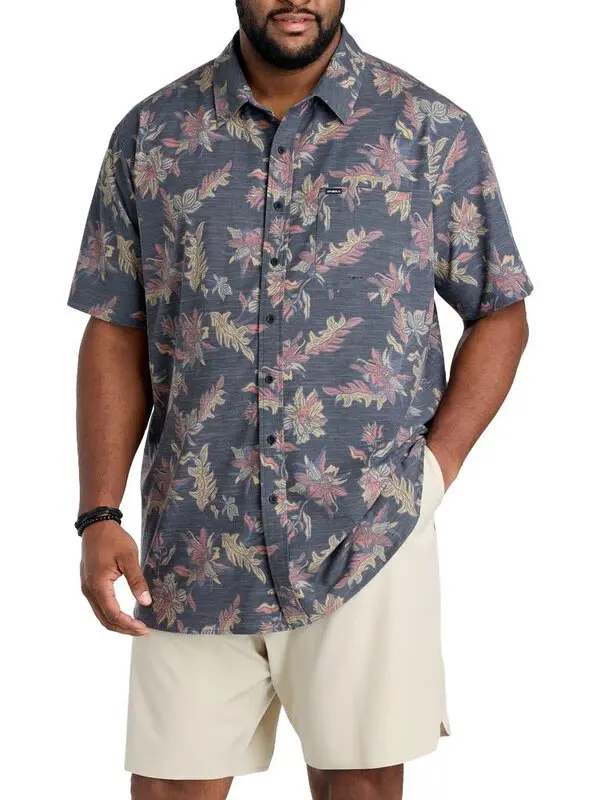 O'Neill Big & Tall Printed Performance Sport Shirt - Black