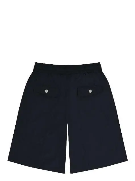 SAINT PERRY Boone Mid-length Straight Cut Shorts In Nylon With Elasticated Waistband - Black