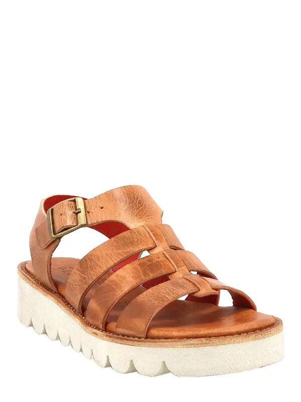 Bed Stu Fisherman Sandals With Adjustable Buckle And Platform Sole - Tan Rustic