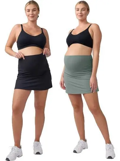 INGRID & ISABEL Active Skort Bundle 2 Pack - Black/sage Green