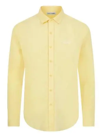 SAINT PERRY Slim Fit Linen Shirt - Yellow