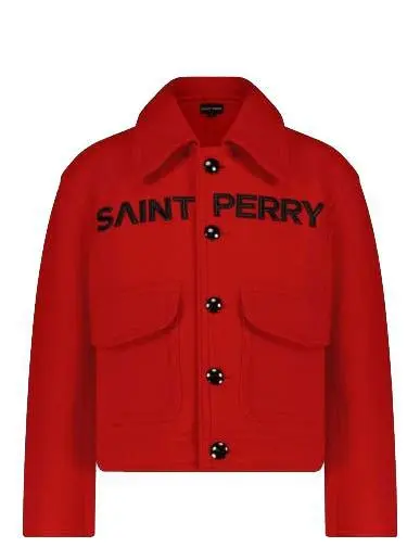 SAINT PERRY Love Boxy Jacket - Red