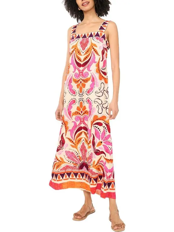 Vince Camuto Sleeveless Smocked Back Maxi Dress - Raspberry Sorbet