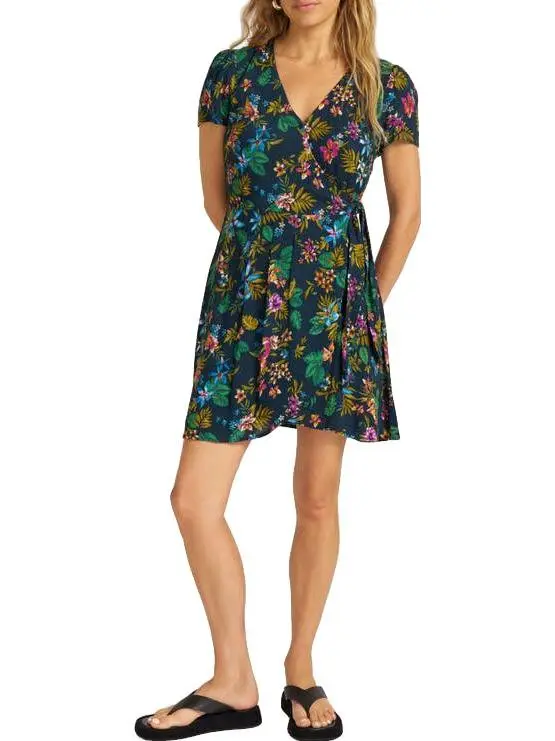 Matty M. Floral Print Wrap Dress - Ink
