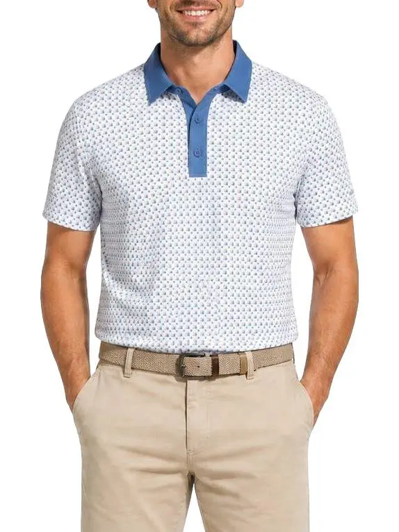 Ben Sherman Geo Tech Jersey Golf Polo - White