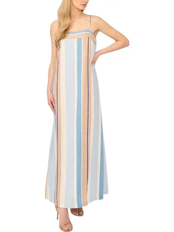 Halogen Vertical Stripe Maxi Dress - Airy Blue
