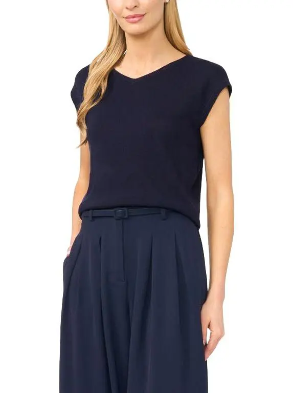 Halogen V-neck Cap Sleeve Sweater Vest - Classic Navy