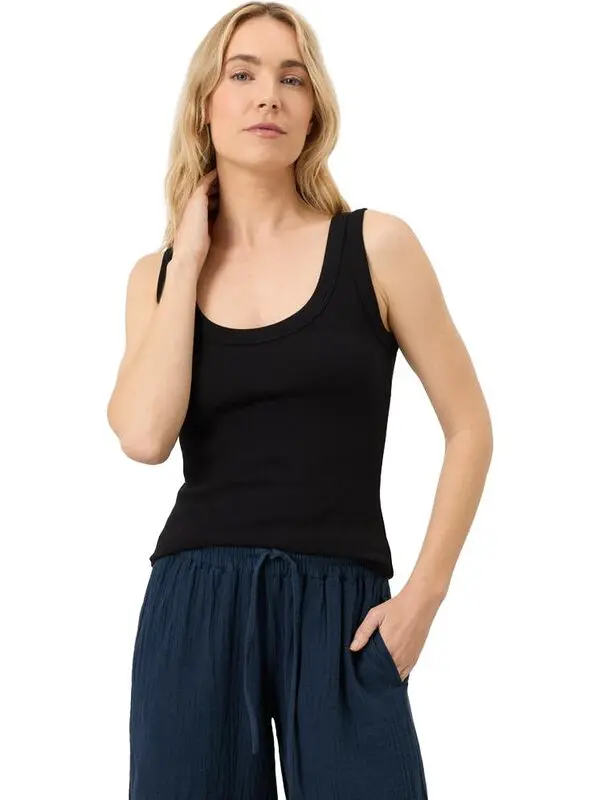 PACT Perfect Rib Scoop Neck Tank - Black