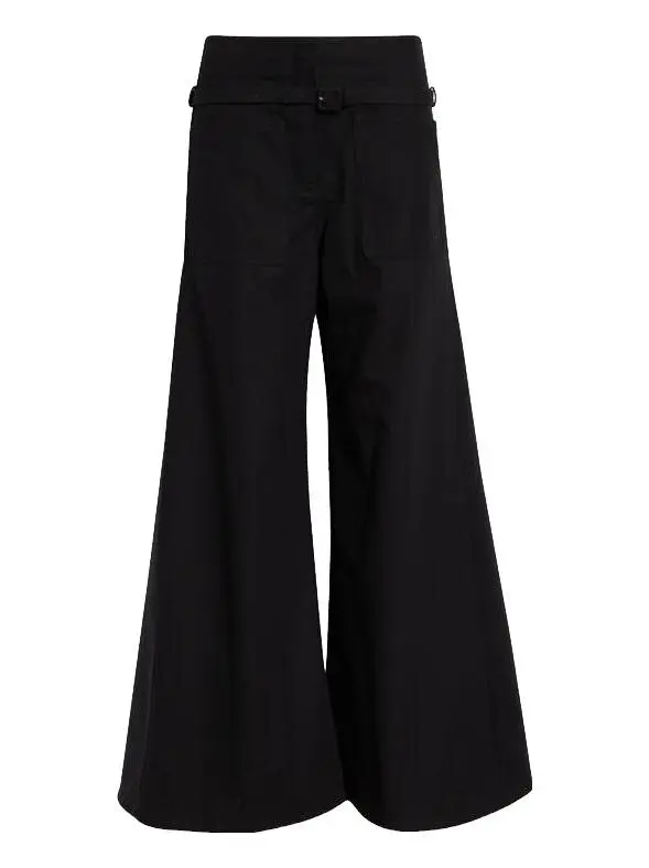 COURREGES Cotton Canvas Palazzo Pants - Black