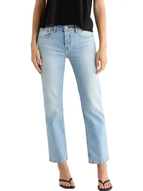 RE/DONE Slim Straight Crop Jeans - Silver Springs