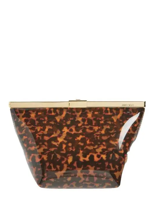 JIMMY CHOO Transparent Clutch - Tortoiseshell