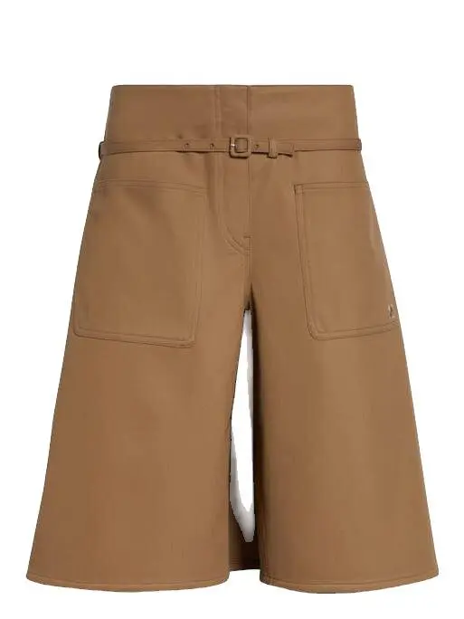 COURREGES Cotton Canvas Back Panel Bermuda Shorts - Dark Sand