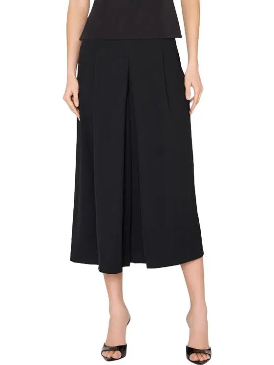 MILLY Layla Pleated Culottes - Black