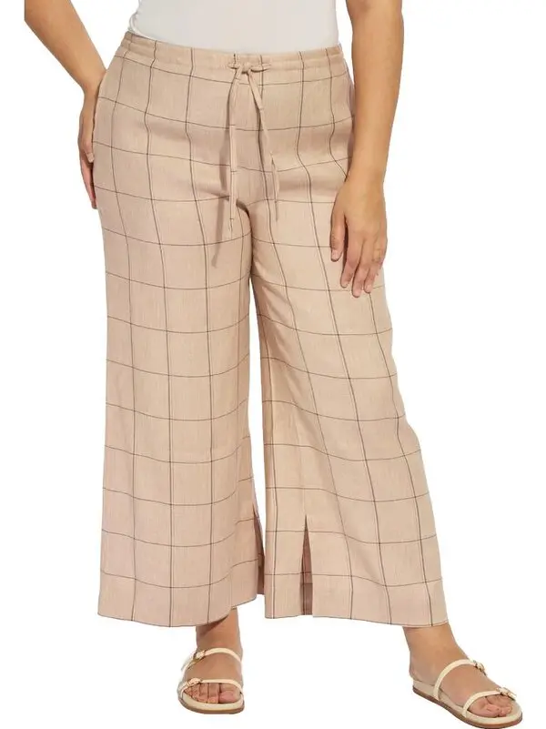Lyssé Nixie Drawstring Wide Leg Pants - Isla Check