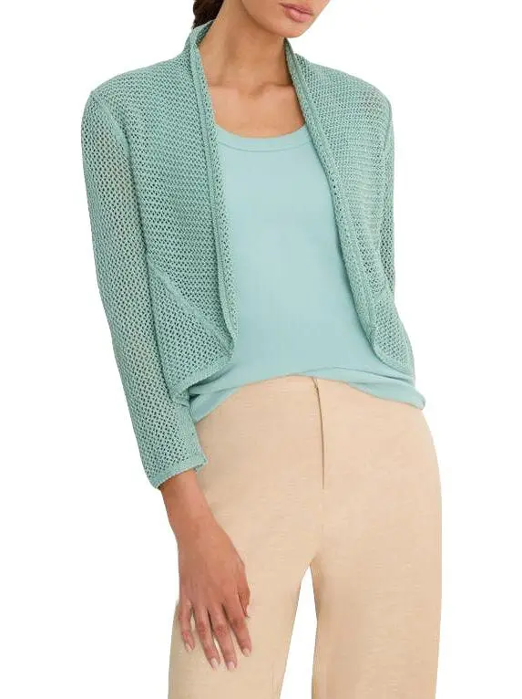NIC+ZOE Mesh Stitch Cocoon Cardigan - Aquifer