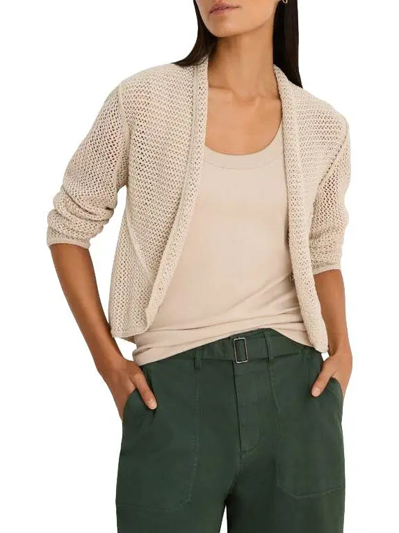 NIC+ZOE Mesh Stitch Cocoon Cardigan - Macadamia