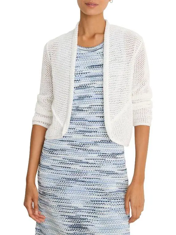 NIC+ZOE Mesh Stitch Cocoon Cardigan - Paper White