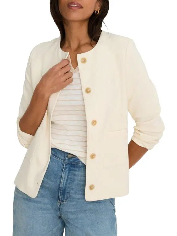 NIC+ZOE Collarless Jacket - Classic Cream