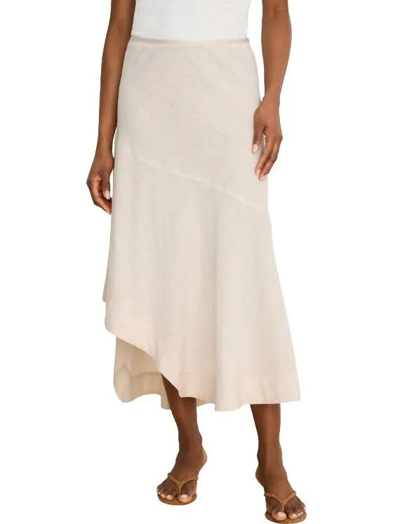 NIC+ZOE Long Engagement Rumba Linen Blend Skirt - Neutral Mix