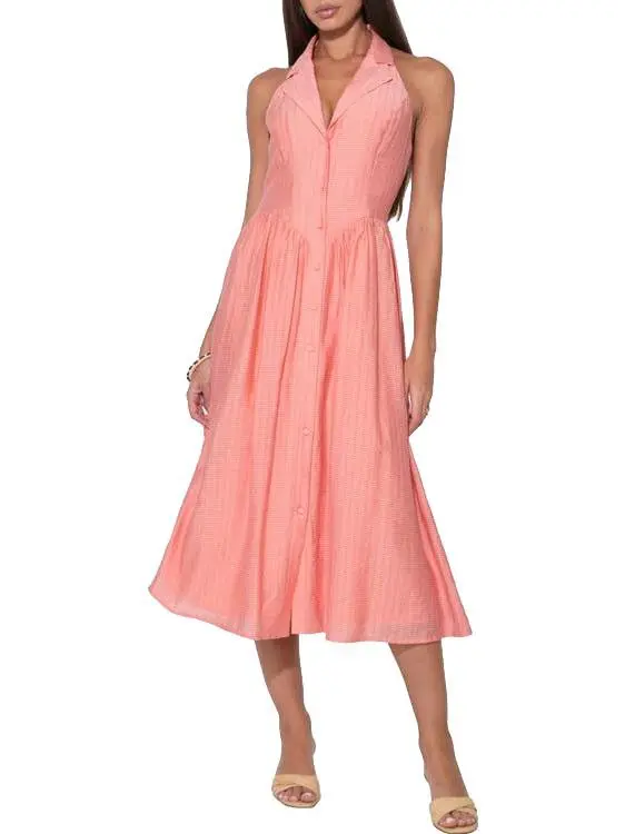 Adelyn Rae Mia Midi Shirtdress - Dusty Orange