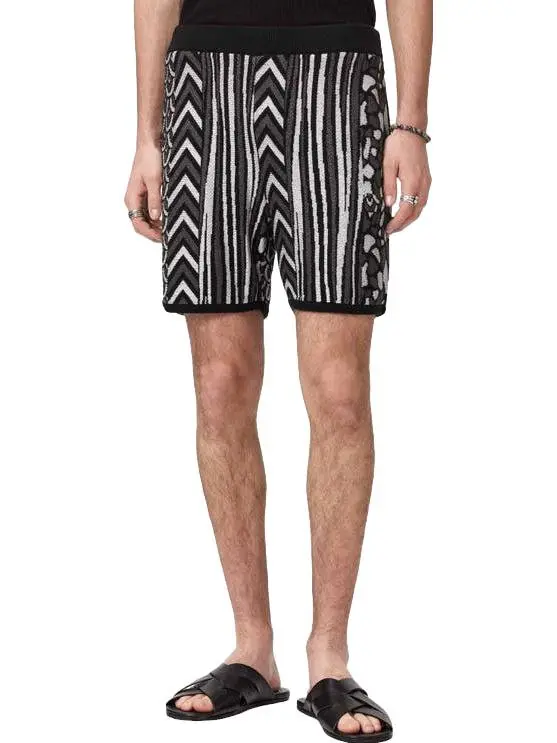 John Varvatos Abstract Pattern Knit Shorts - Black