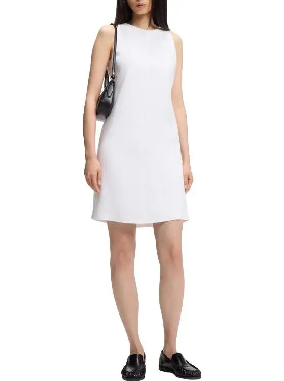 BOSS Sleeveless Linen Blend Minidress - Bright White