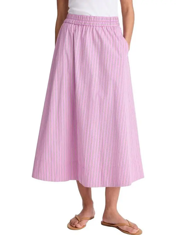 Madewell Circle Cotton Poplin Midi Skirt - Warm Wisteria