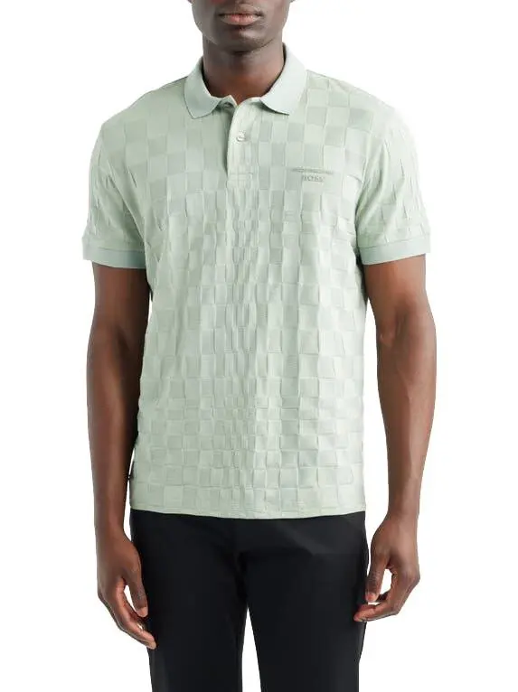 BOSS Porsche Spirit 70 Logo Jacquard Polo - Open Green