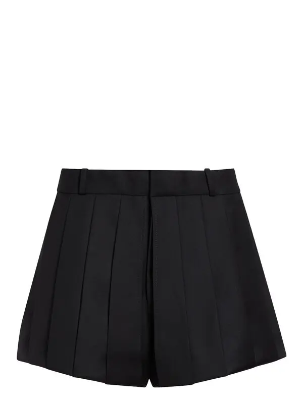 Coperni High Waist Pleated Wool Shorts - Black
