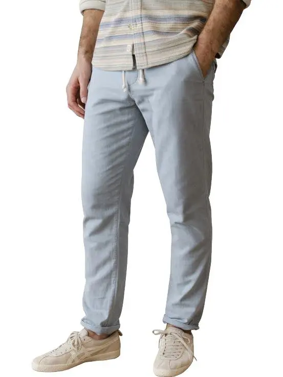 Marine Layer Stretch Cotton Drawstring Beach Pants - Light Blue