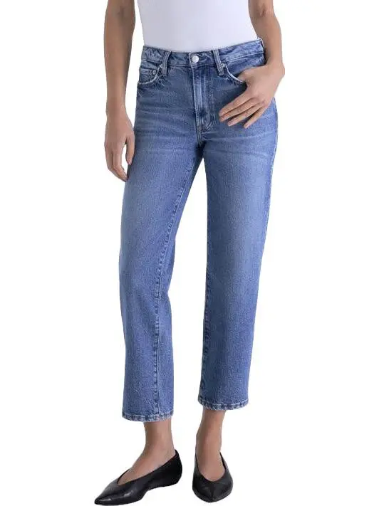 PISTOLA Aleks Mid Rise Crop Straight Leg Jeans - River