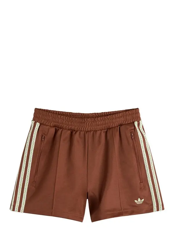 Adidas Firebird Crochet Stripe Shorts - Preloved Brown