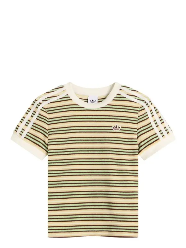Adidas Striped Terry T-shirt - Multicolor/easy Yellow